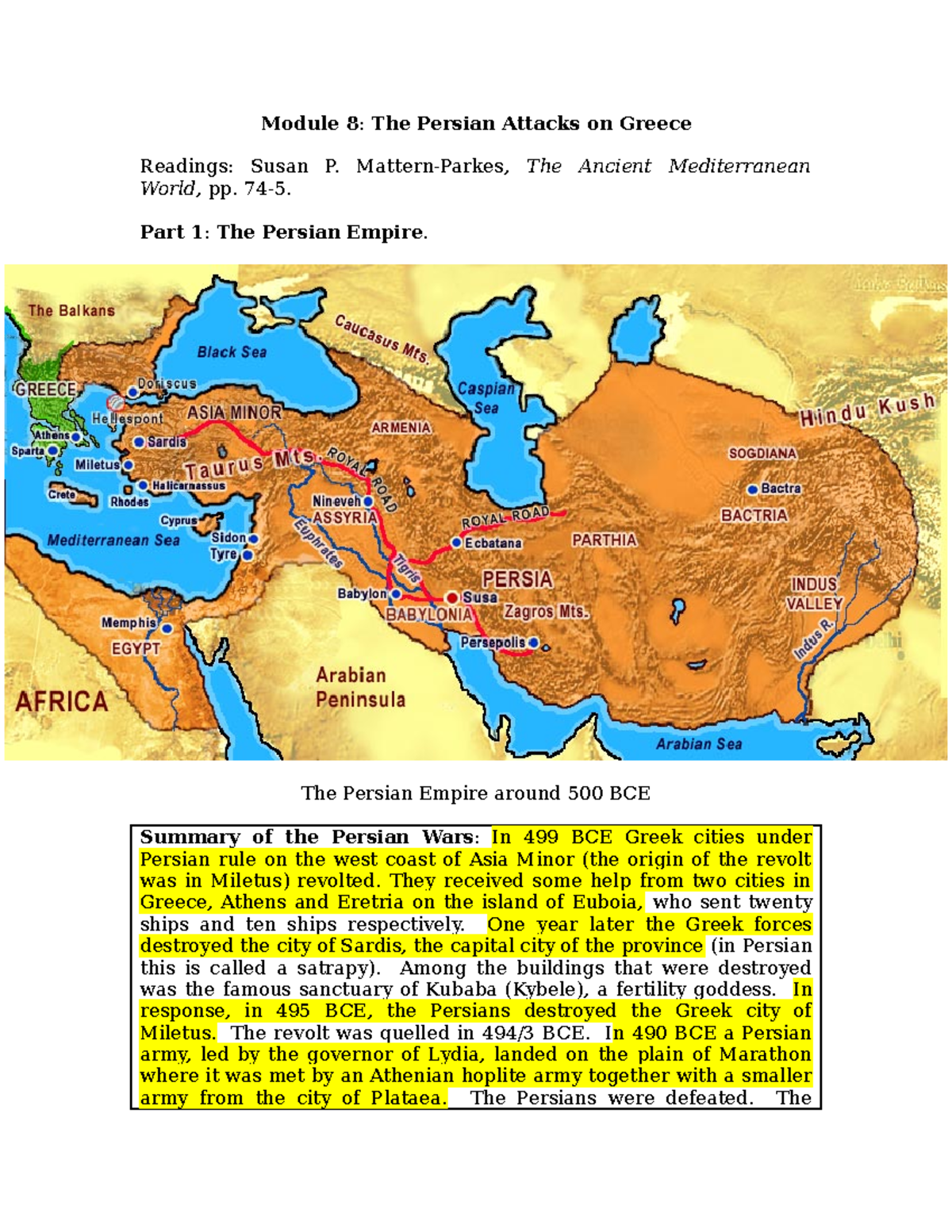 Module 8The Persian Wars - Module 8: The Persian Attacks on Greece ...