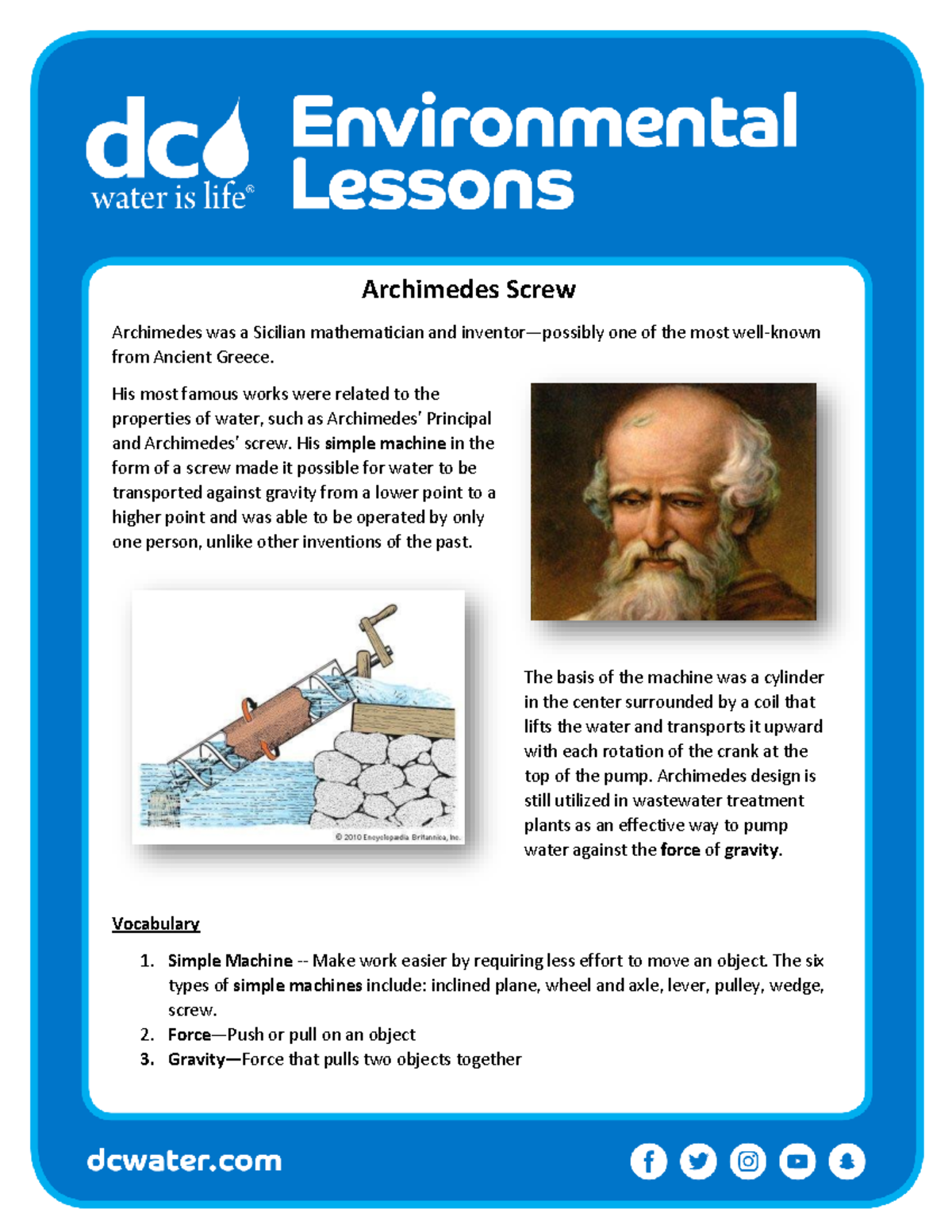 Archimedes Screw Lesson - Archimedes Screw Archimedes was a Sicilian ...