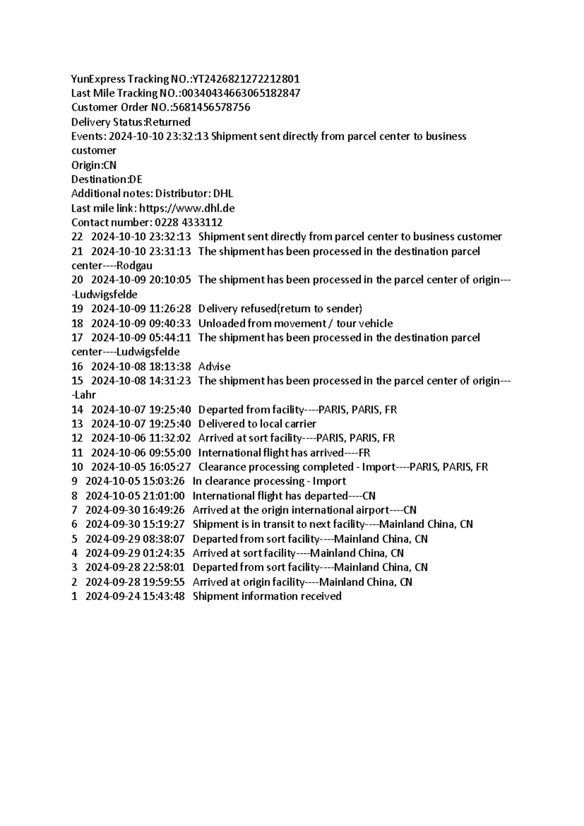 Schneider-Dusseldorf Yun Express Tracking-nr - YunExpress Tracking NO ...