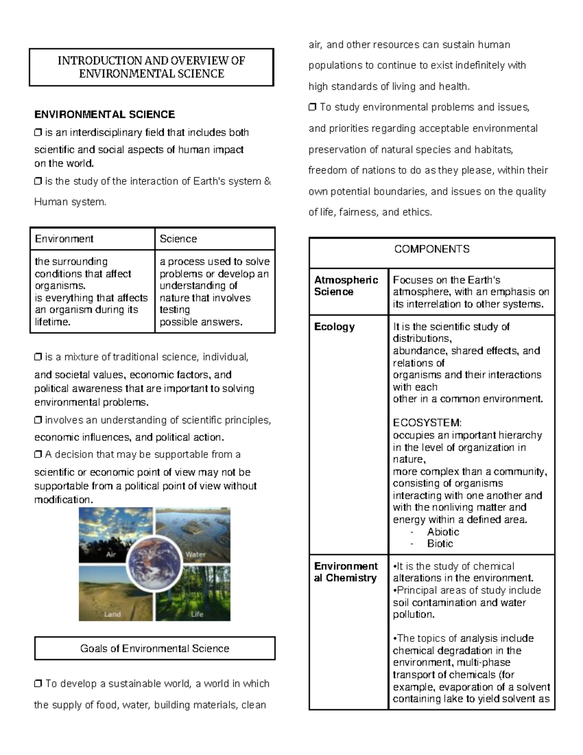 Enviscie(transes) - ENVIRONMENTAL SCIENCE is an interdisciplinary field ...