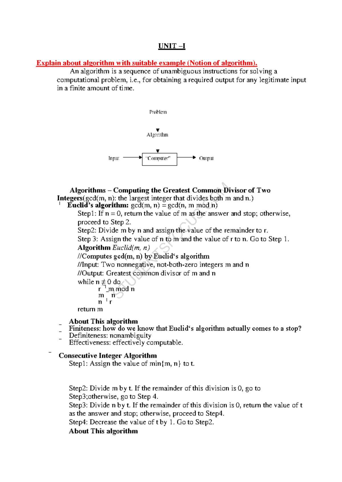 Unit1 - It's important notes - STUDENTSFOCUS UNIT – I Explain about ...