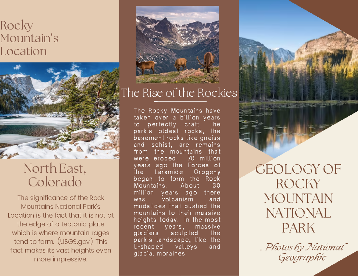 Geographical Pamphlet - , Photos by National Geographic T h e R o c k y ...