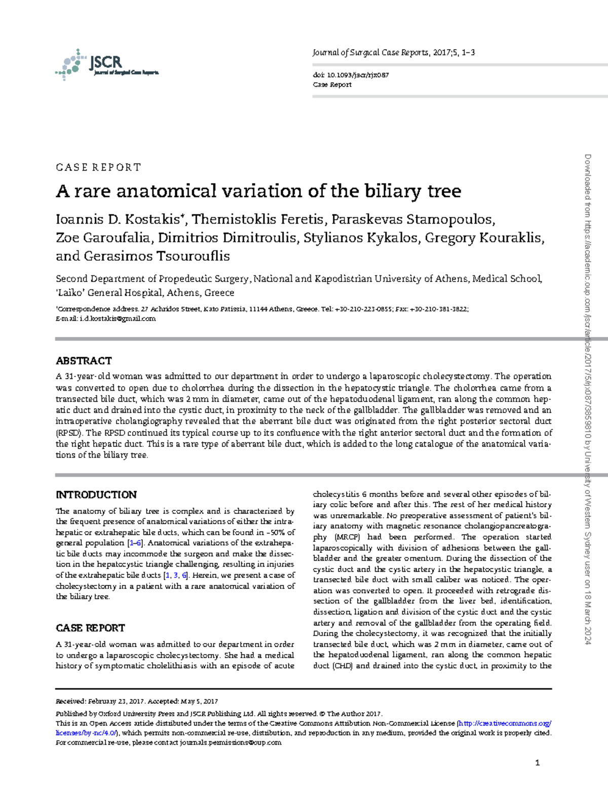 Biliary tree - Journal of Surgical Case Reports, 2017;5, 1– 3 doi: 10 ...