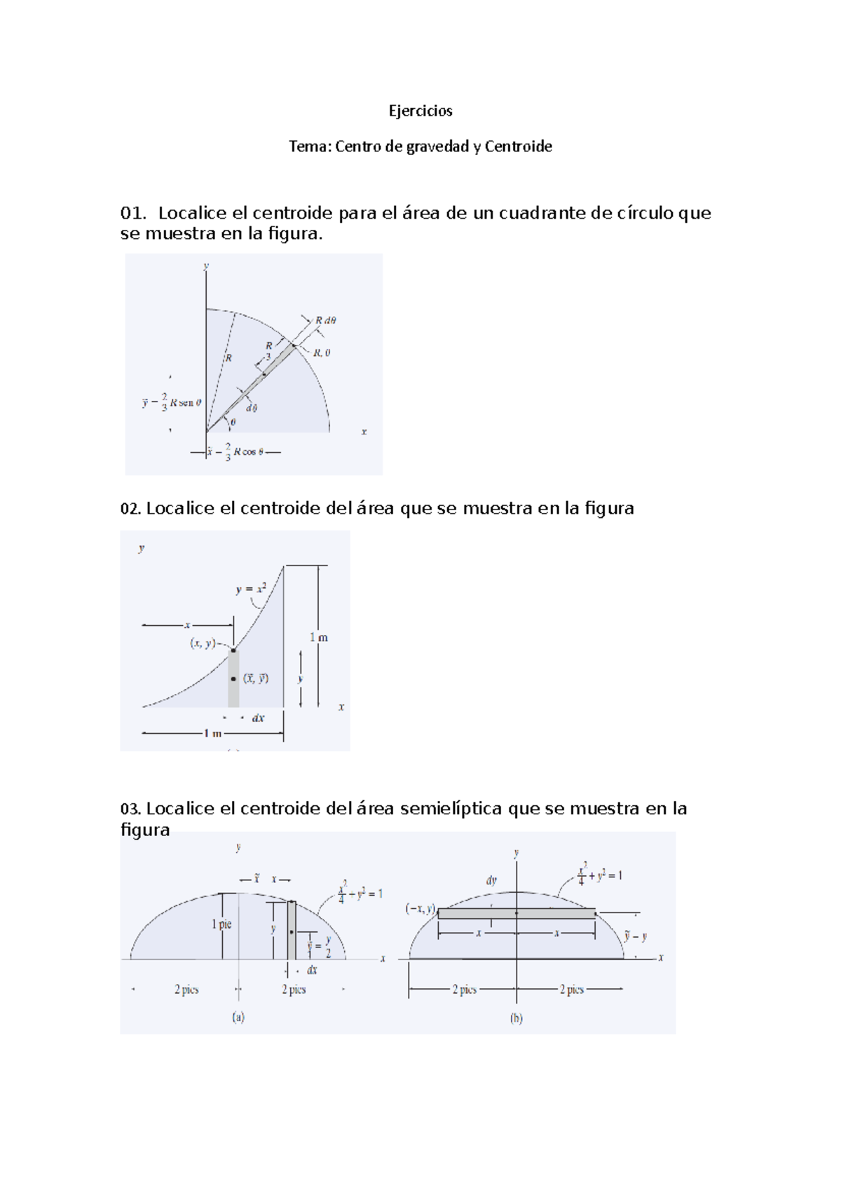 S06.s2 Ejercicios - ojala te sirva de algo - Ejercicios Tema: Centro de gravedad y Centroide ...
