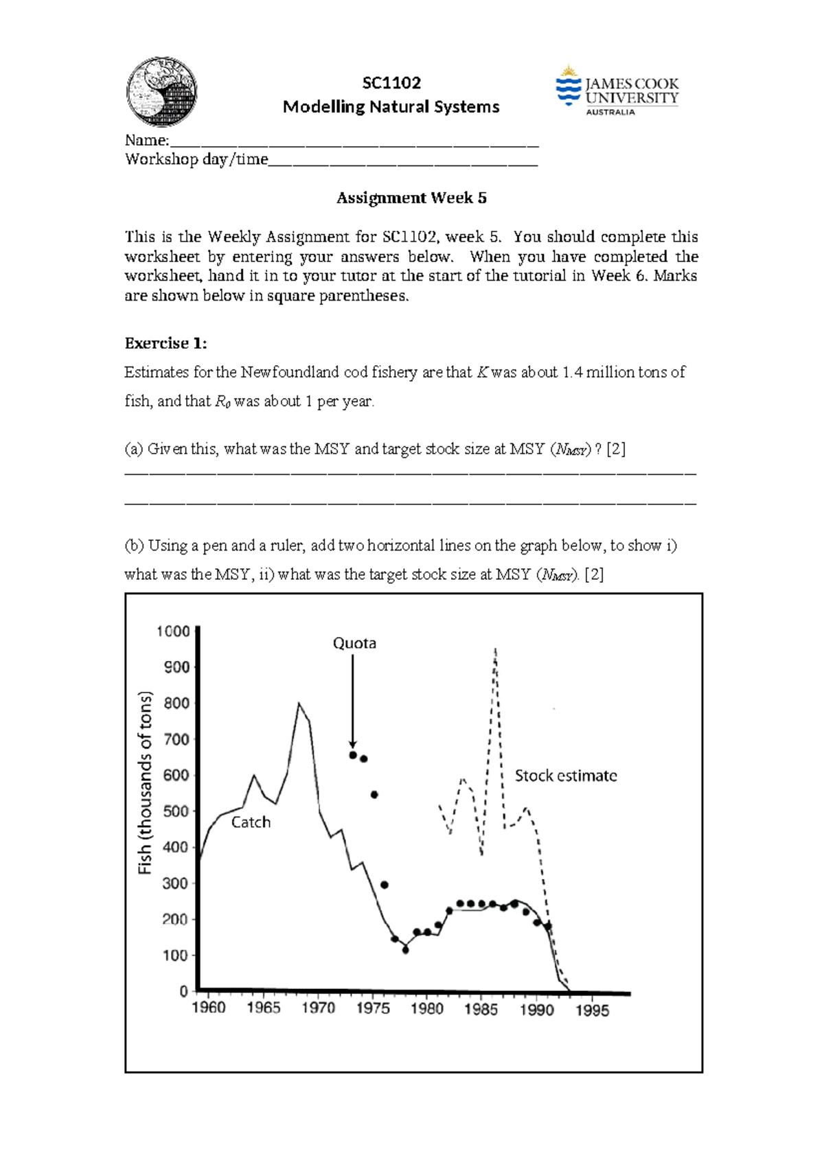 SC1102 assignment week 5 - SC Modelling Natural Systems - Studocu
