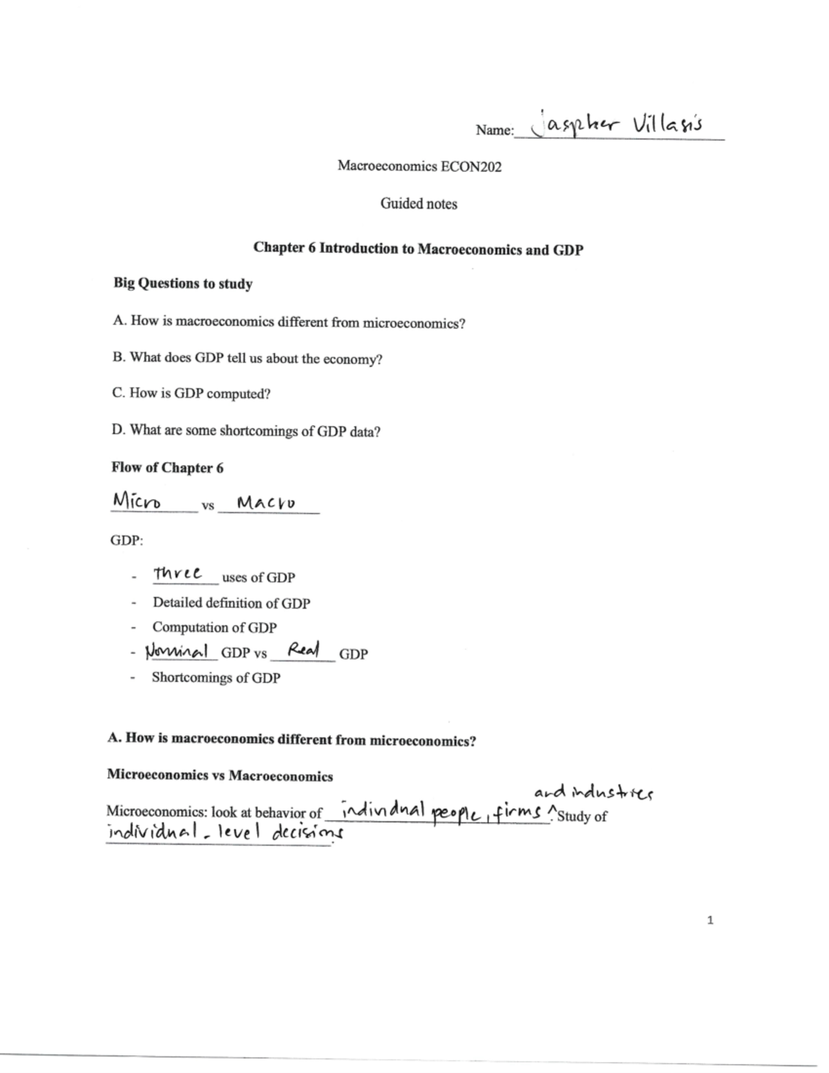 Guided Notes Ch 6 - ECON 102 - Studocu
