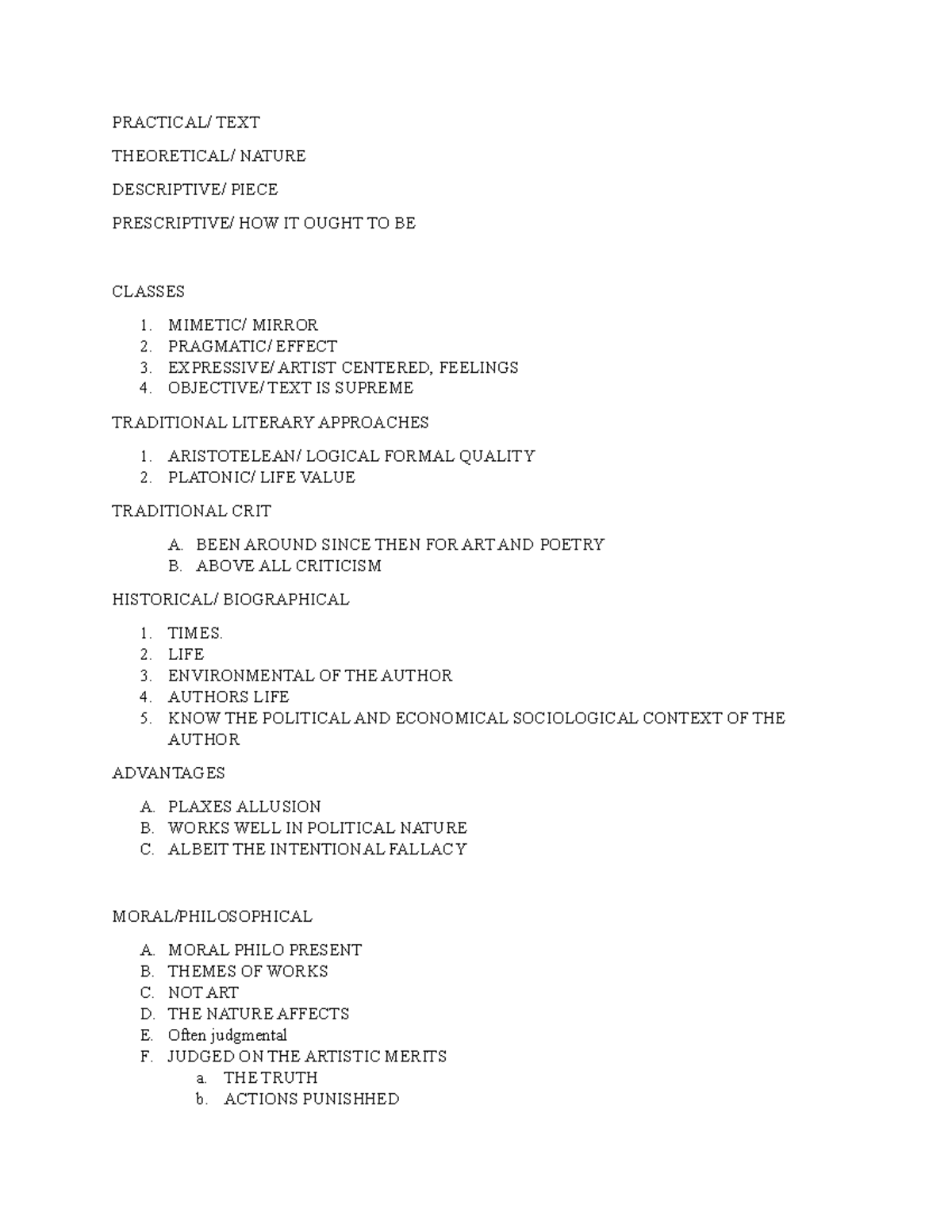 Practical - PRACTICAL/ TEXT THEORETICAL/ NATURE DESCRIPTIVE/ PIECE ...