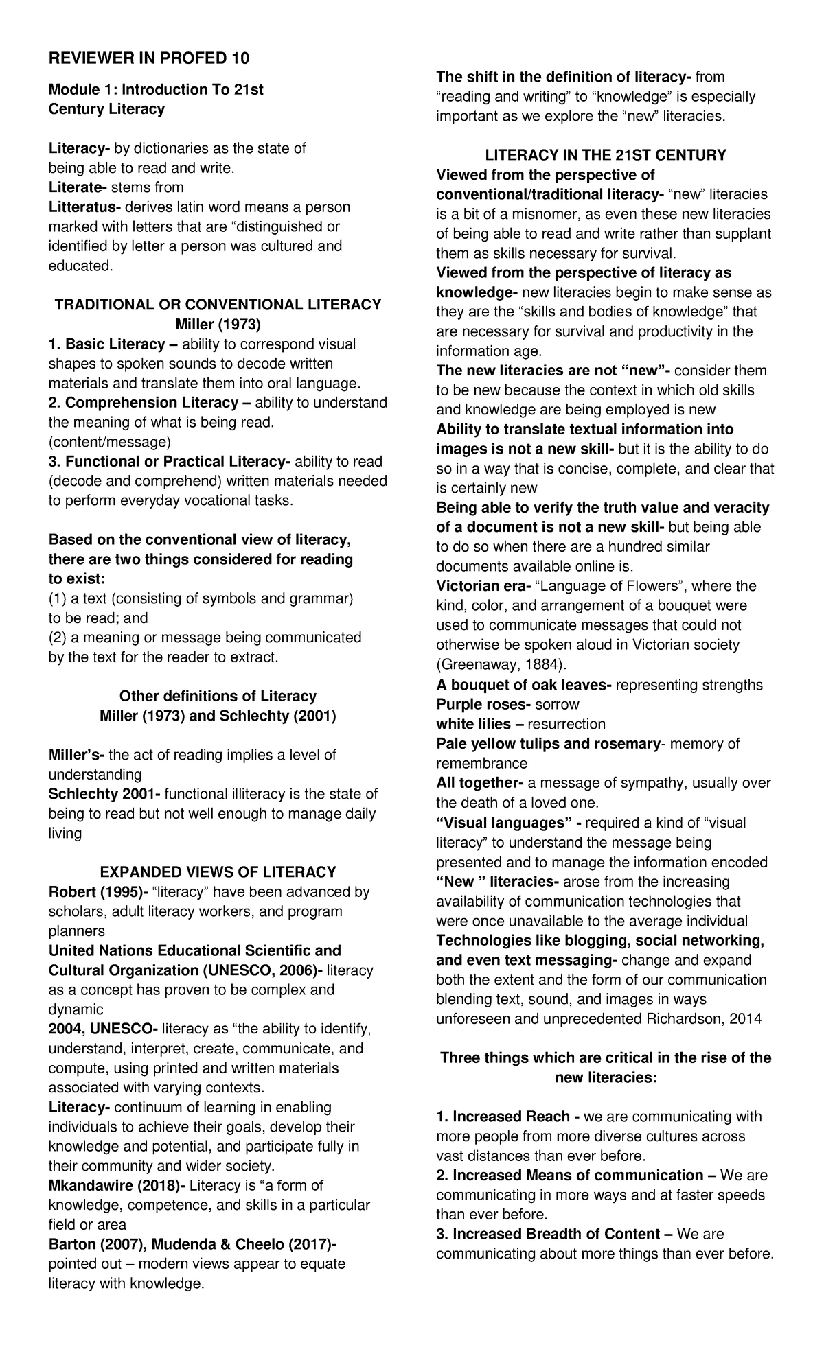 Reviewer IN Profed 10 - Summary Philippine Literature - REVIEWER IN ...