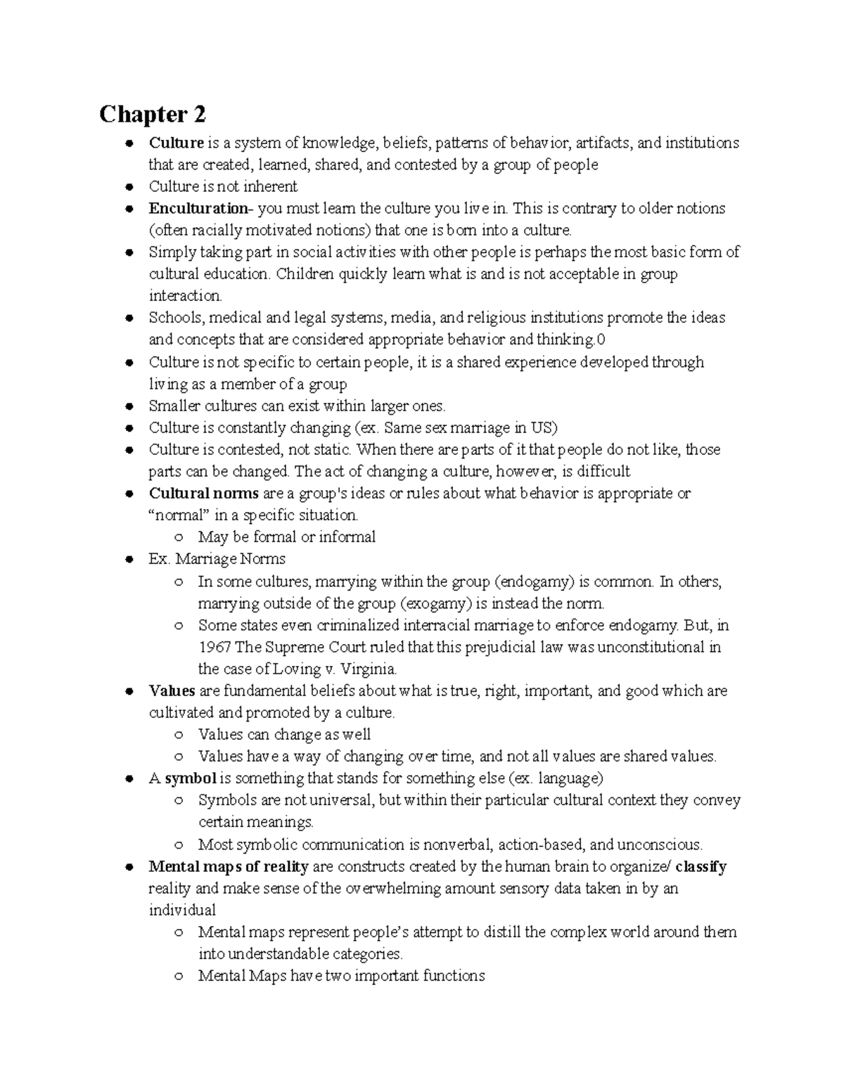 ANTH1000 Ch - ch.2 notes - Chapter 2 Culture is a system of knowledge ...