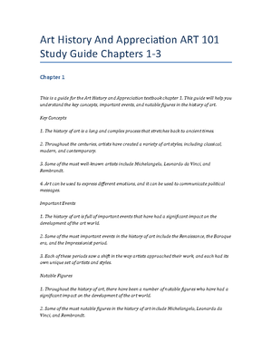Art History And Appreciation ART 101 Study Guide Chapters 4-6 - The ...