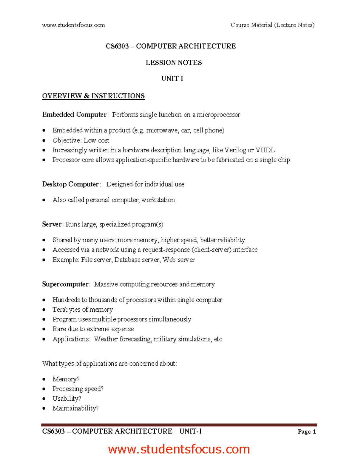104331 2013 regulation - Course Material (Lecture Notes) CS6303 ...