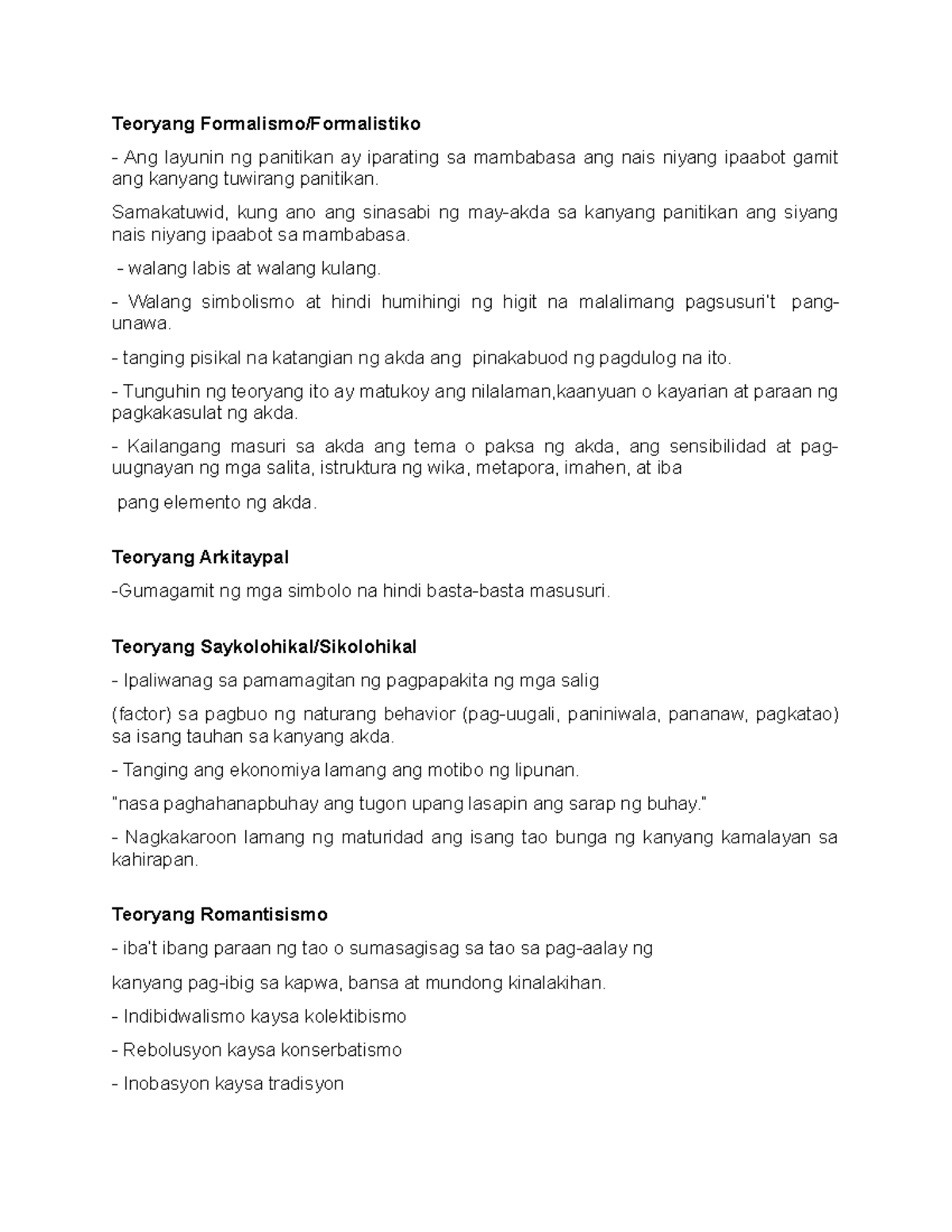 Teoryang Formalismo - FOR REPORTS - Teoryang Formalismo/Formalistiko ...