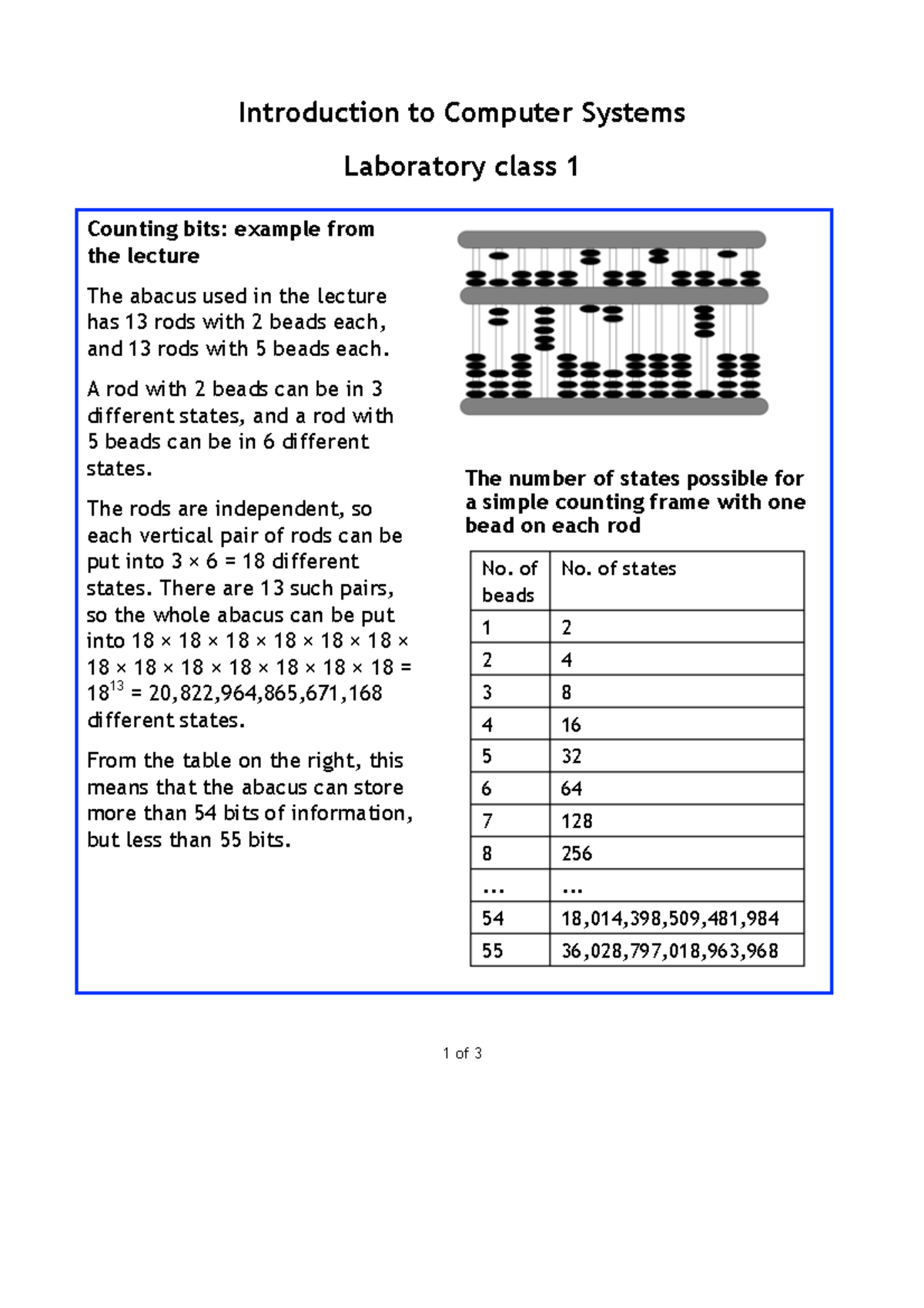 Practice Question Set 1 - 1 of 3 Introduction to Computer Systems ...