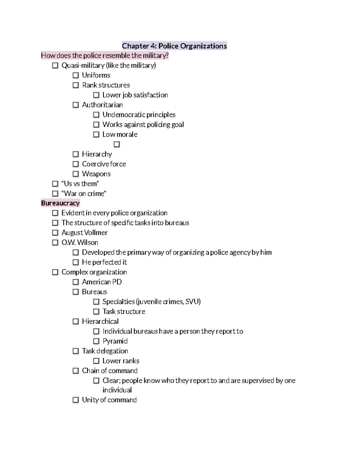 CJ 202 Intro to Policing (CH 4-6) - Chapter 4: Police Organizations How ...