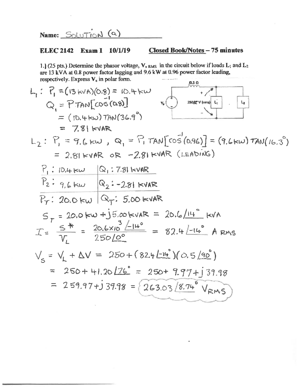 ELEC 2142 Exam I Solution Fall 2019 - ELEC 2142 - Studocu
