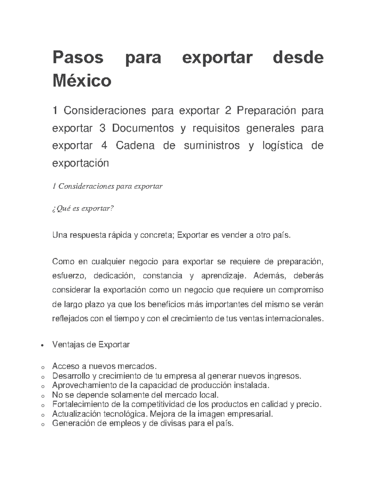 Pasos para exportar desde México - Pasos para exportar desde México 1 Consideraciones para ...