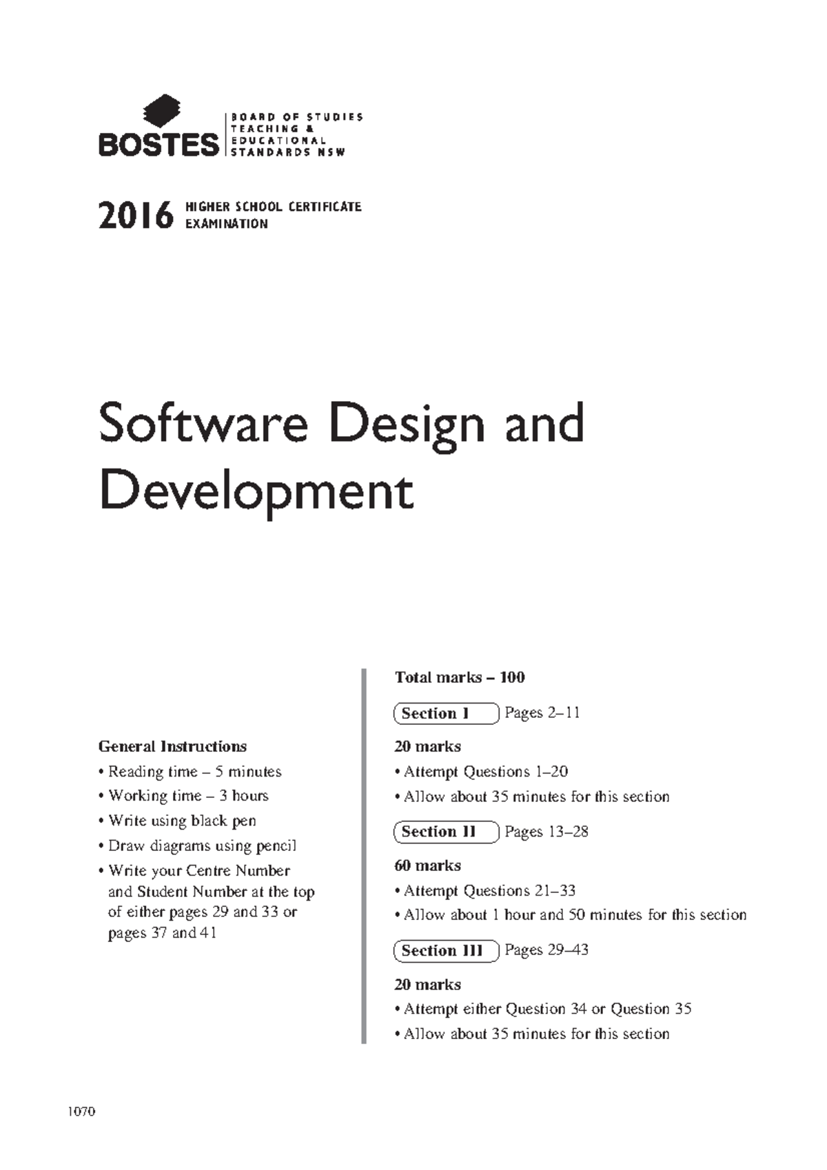 2016-hsc-sdd - 2016 HSC SOftware - 2016 HIGHER SCHOOL CERTIFICATE ...