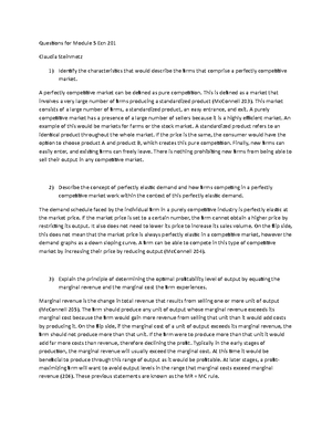 Mod 1 - CS - Module One homework answers. Professor Francis Mallon ...