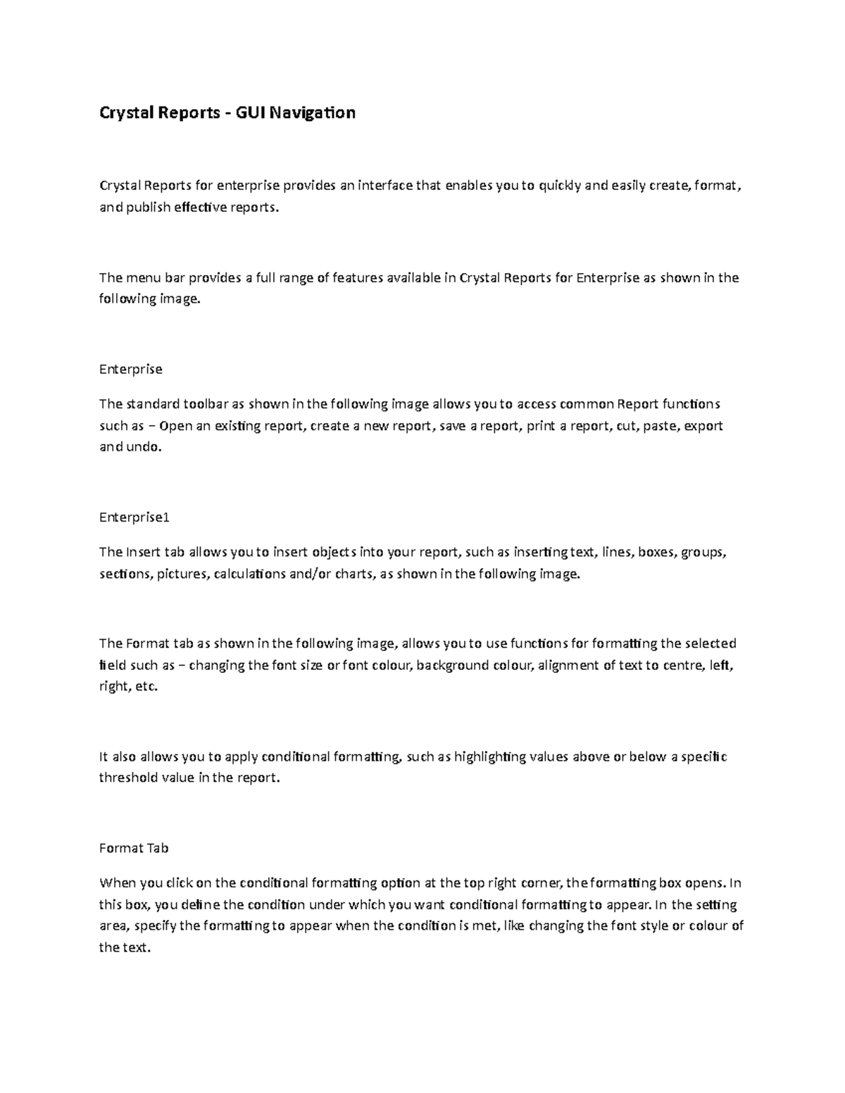 Crystal Reports - GUI Navigation - Crystal Reports - GUI Navigation ...
