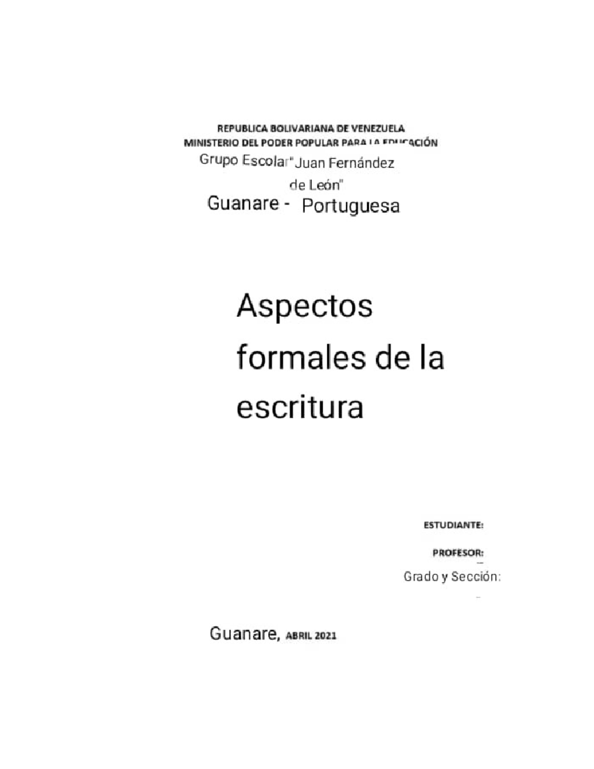 Aspectos Formales DE LA Escritura - ASPECTOS FORMALES DE LA ESCRITURA ...