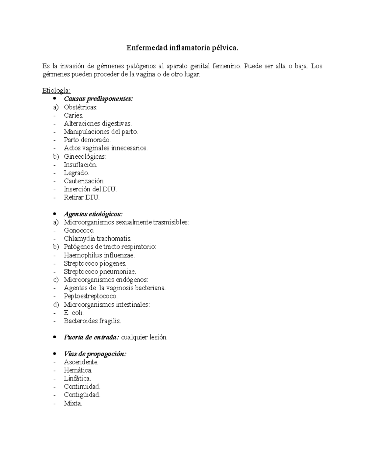 Enfer. inflam. pélvica - Enfermedad inflamatoria pélvica. Es la ...