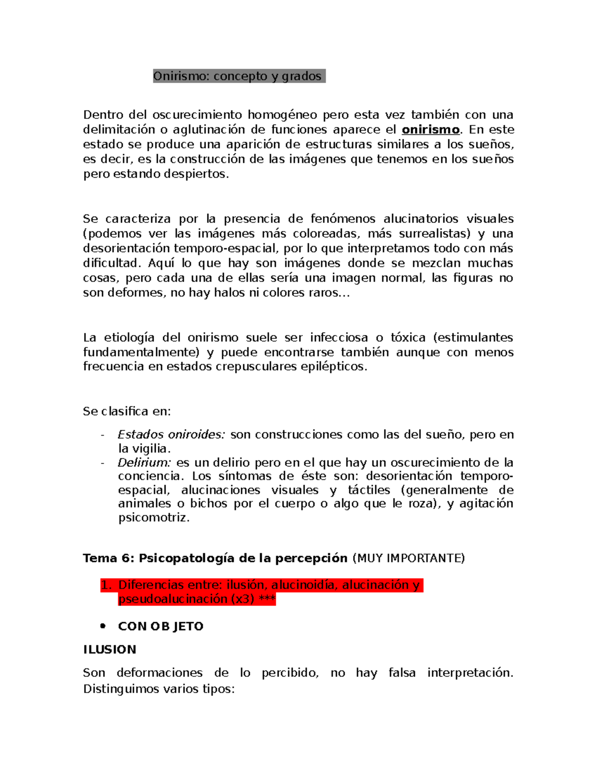 Onirismo - En este estado se produce una aparición de estructuras ...