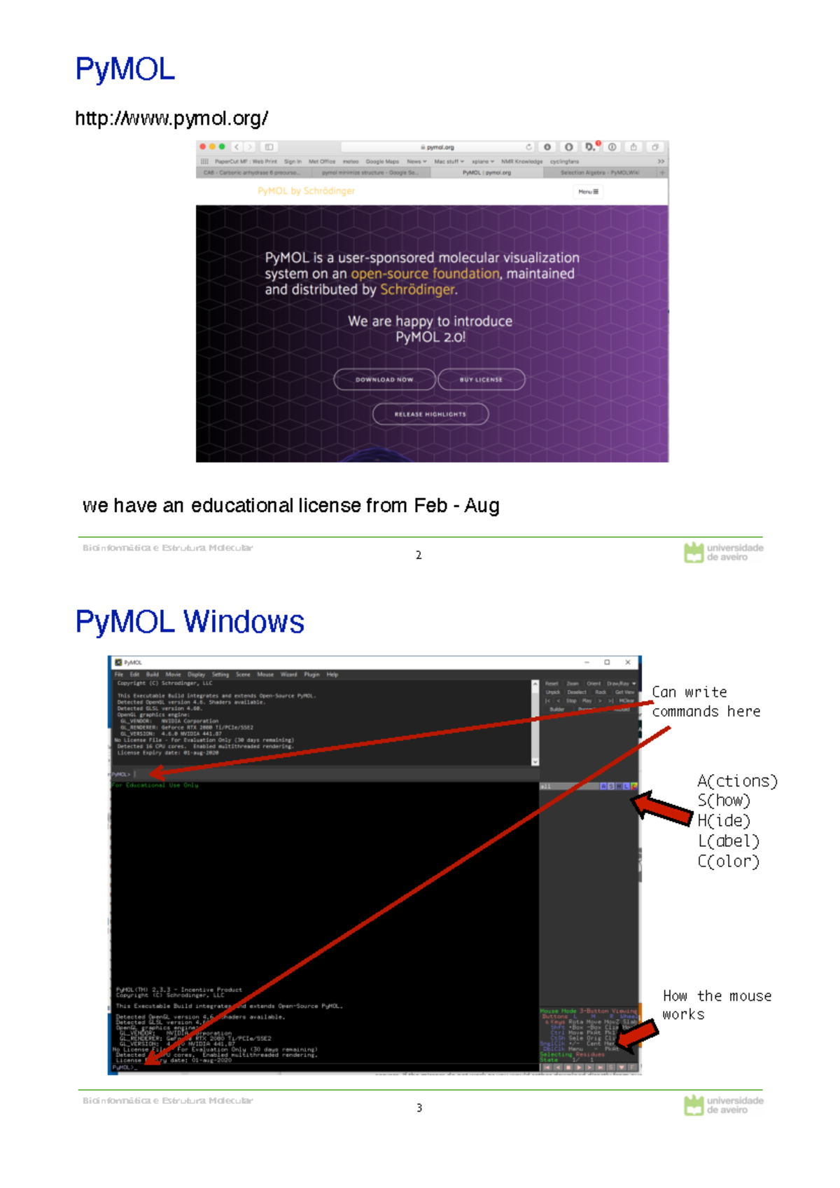 BEM Py MOL 2022 - BEM - Bioinformática e Estrutura Molecular pymol/ 2 PyMOL we have an ...