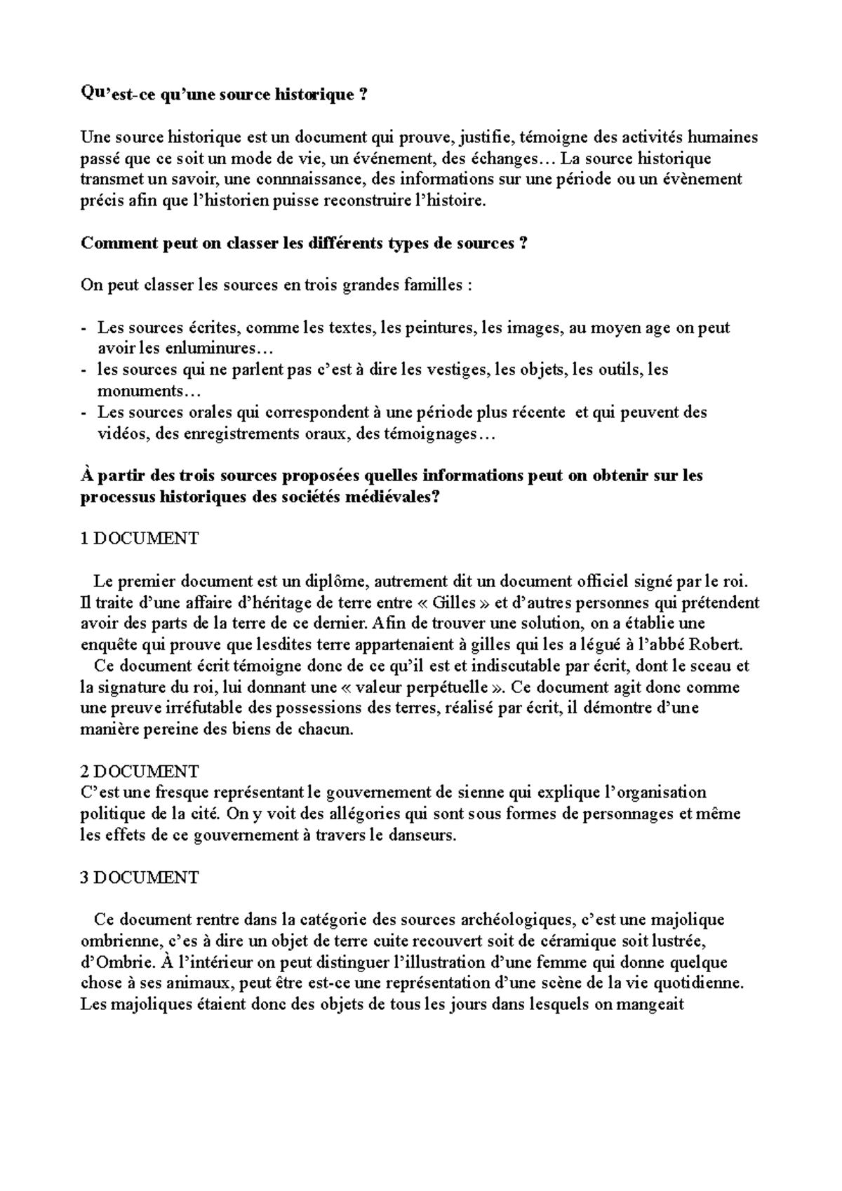 Source historique - .. La source historique trans- met un savoir, une ...