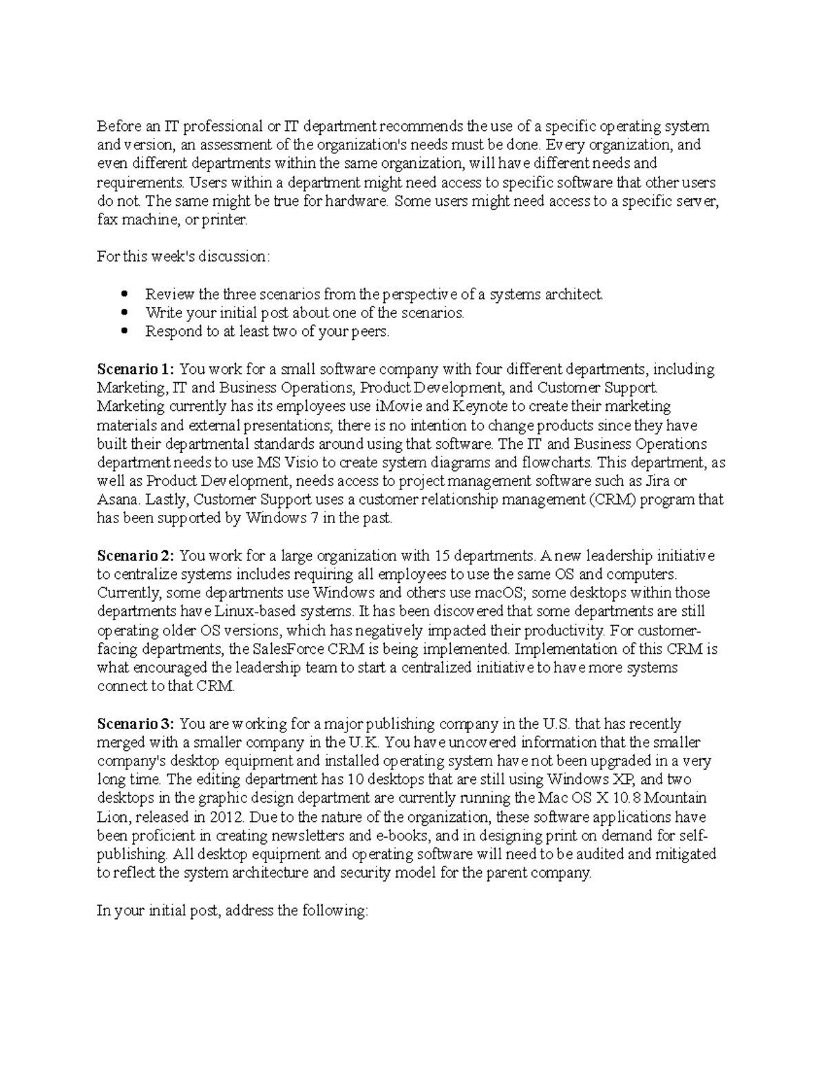 IT202 Module Three Discussion Post - Before an IT professional or IT ...