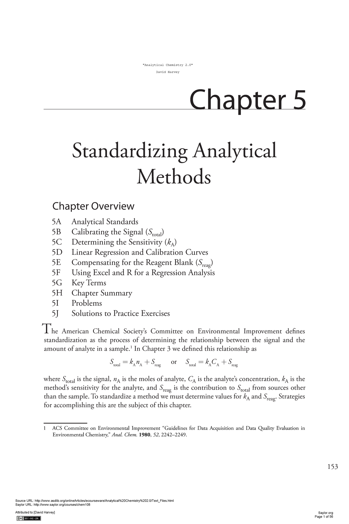 Chapter 511 - A lab report - ####### 153 Chapter 5 Standardizing ...