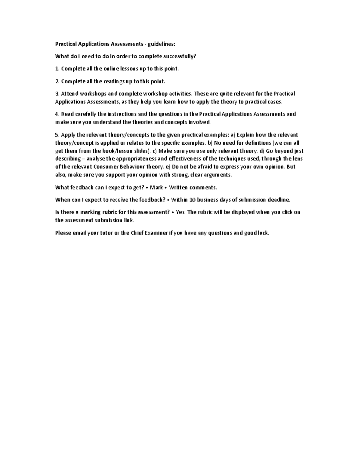 Practical Applications Assessments - Guidelines MKX2111 - Practical ...