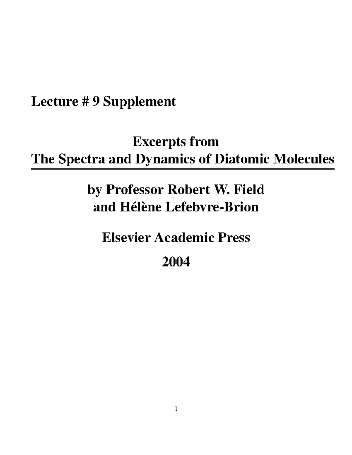 Lec9s - lecture notes with equations and examples on Molecular Spectra ...