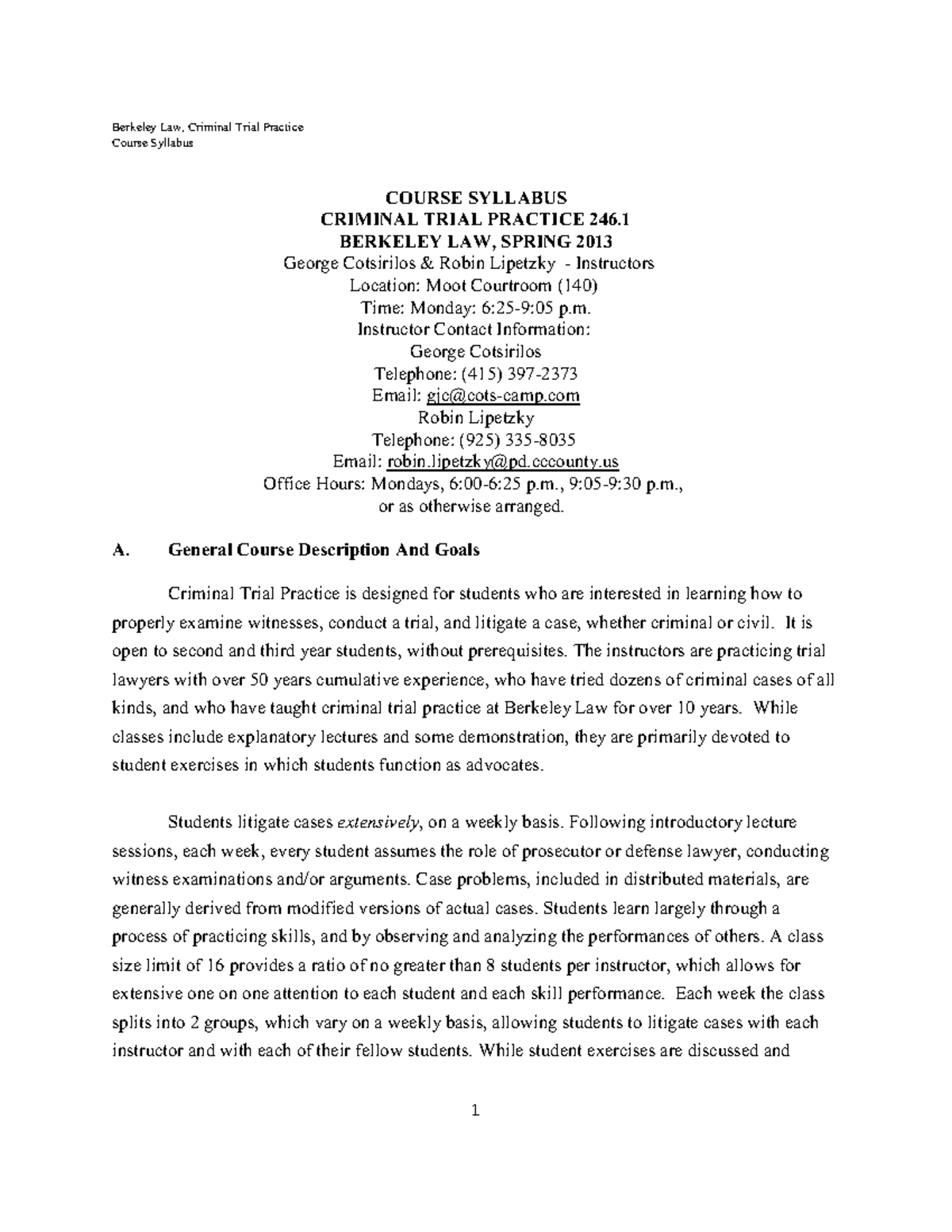 Criminal Law-Course Syllabus-2013 - Course Syllabus COURSE SYLLABUS ...