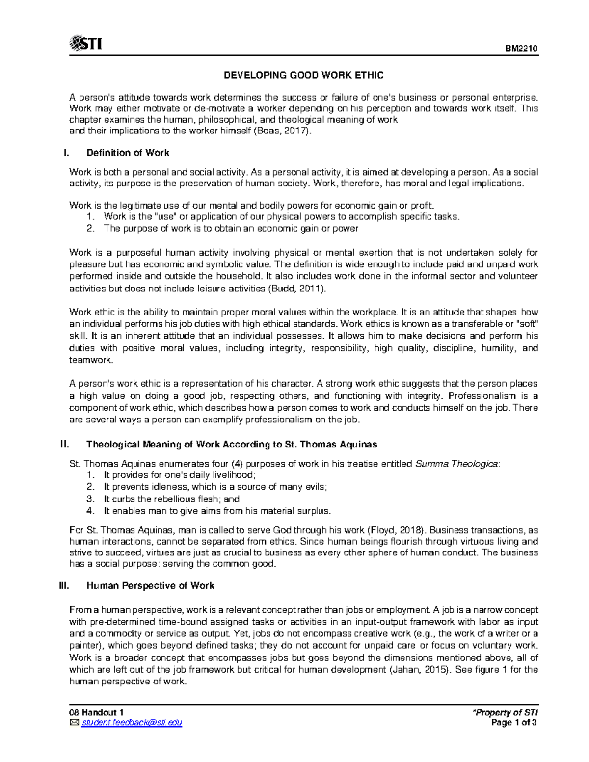 08 Handout 1 GG - Notes - BM 08 Handout 1 *Property of STI student@sti ...