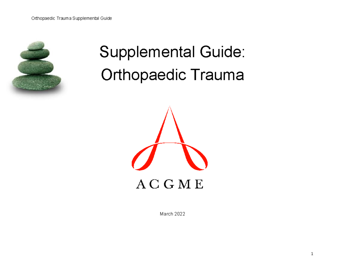 Orthopaedictraumasupplementalguide - Supplemental Guide: Orthopaedic ...