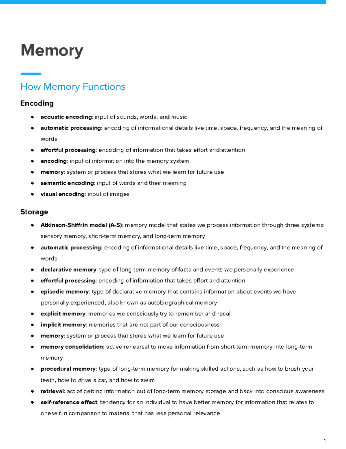6-Memory - Dr. Christopher Stanzione - Fall 2022 - Memory How Memory ...