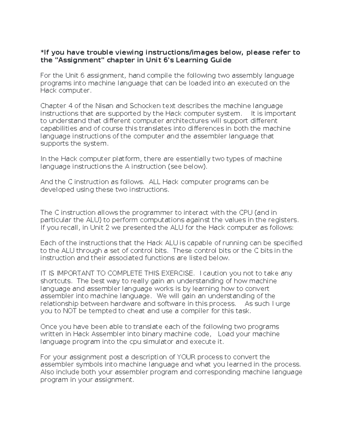 Written assignment unit 6 - *If you have trouble viewing instructions/images below, please refer ...