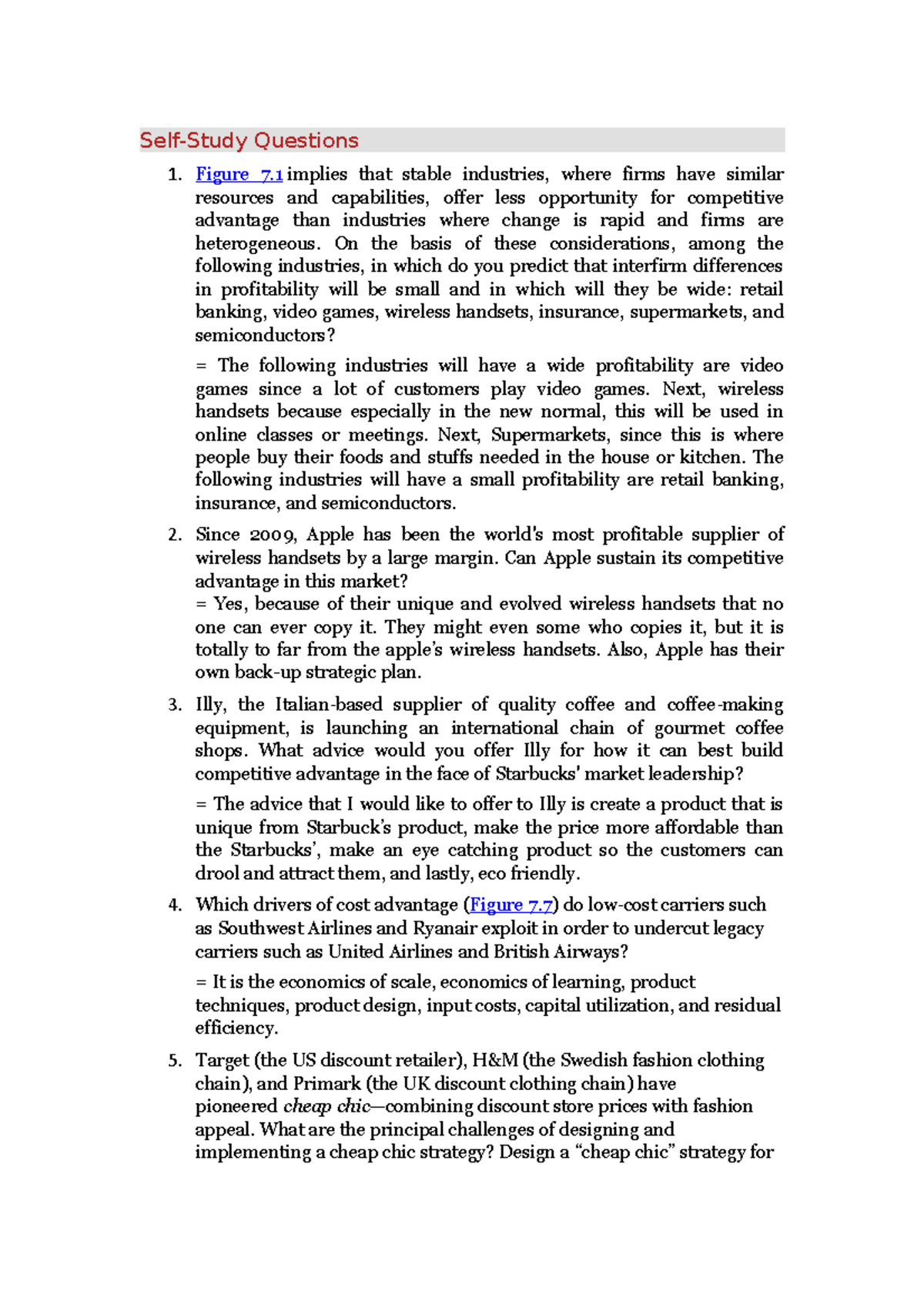 Self Study Questions - Assignment #7 - Self‐Study Questions Figure 7 ...