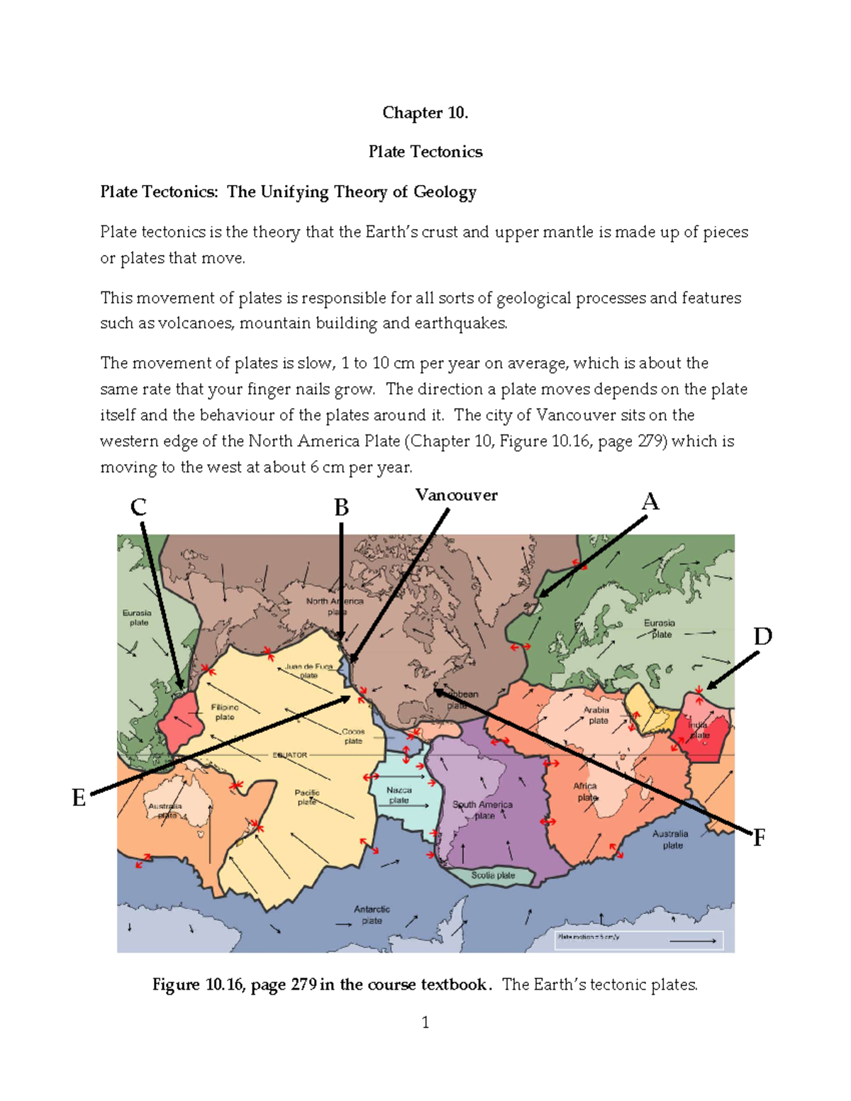GEOL 1110, Chapter 10, Plate Tectonics - Chapter 10. Plate Tectonics ...