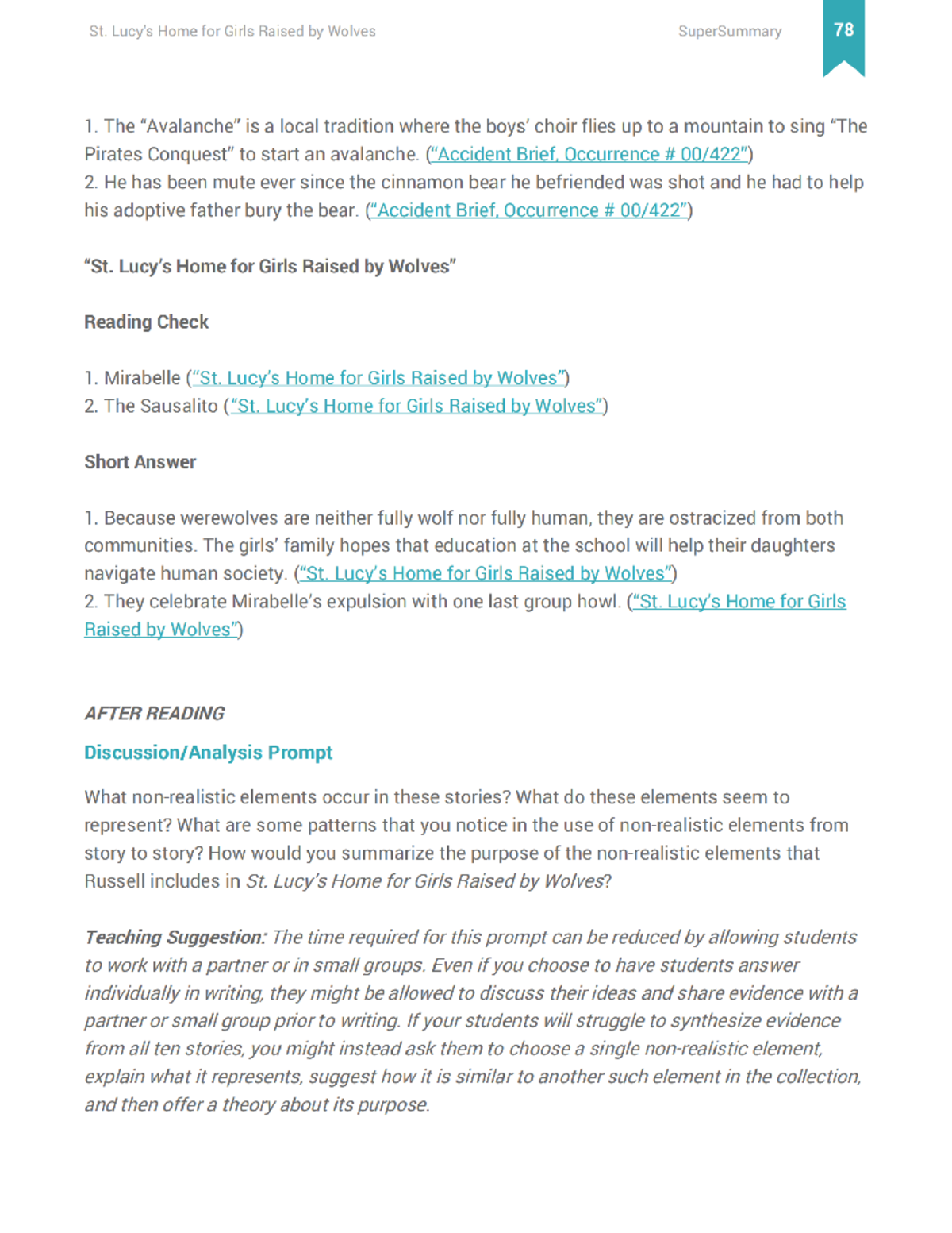 St. Lucy's Home for Girls Raised by Wolves - Super Summary Study Guide ...