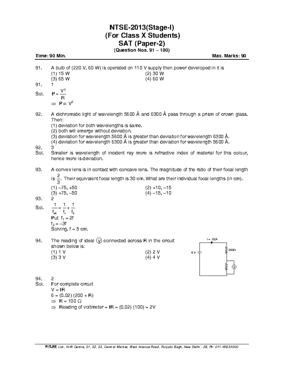 Document Pdf 73 - GK for cse student - NTSE-2013(Stage-I) (For Class X Students) SAT (Paper-2 ...