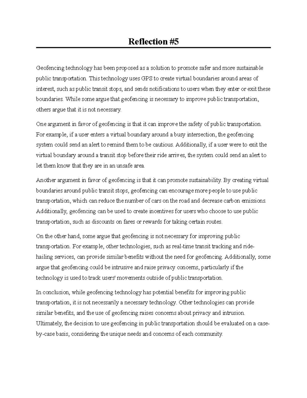 Reflection #5 - Have fun - Reflection Geofencing technology has been ...