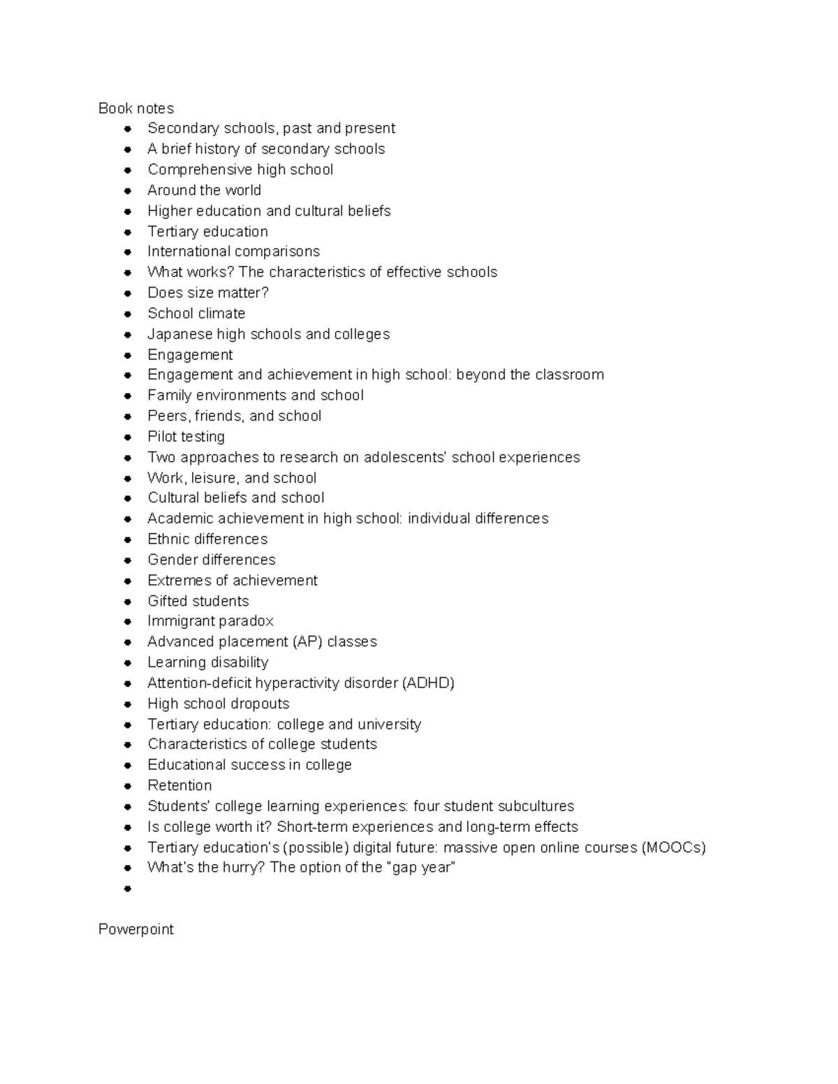 Chapter 10 School - Lecture notes 10 - Book notes Secondary schools ...