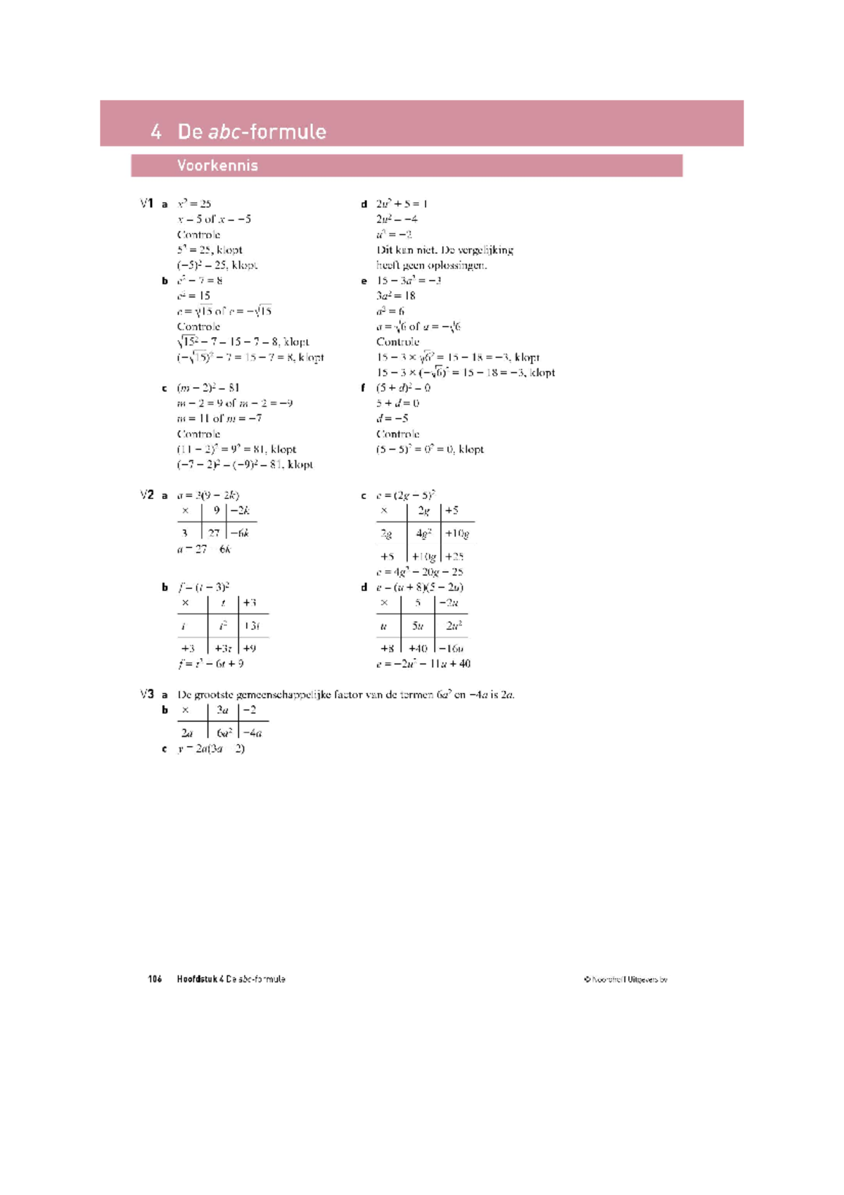 MW 12e H3 Hoofdstuk 4 De abc formule - Wiskunde - Studeersnel