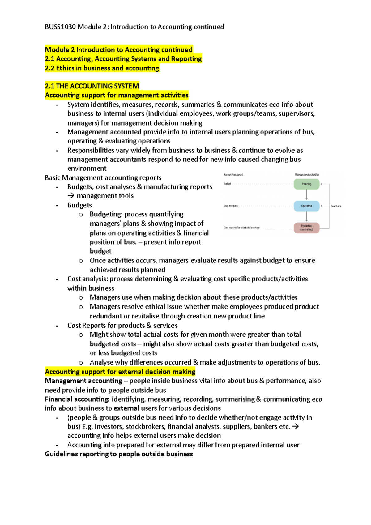 The Accounting System - Module 2 Introduction to Accounting continued 2 ...