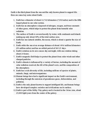 Notes on Jupiter - Jupiter is the fifth planet from the sun and the ...