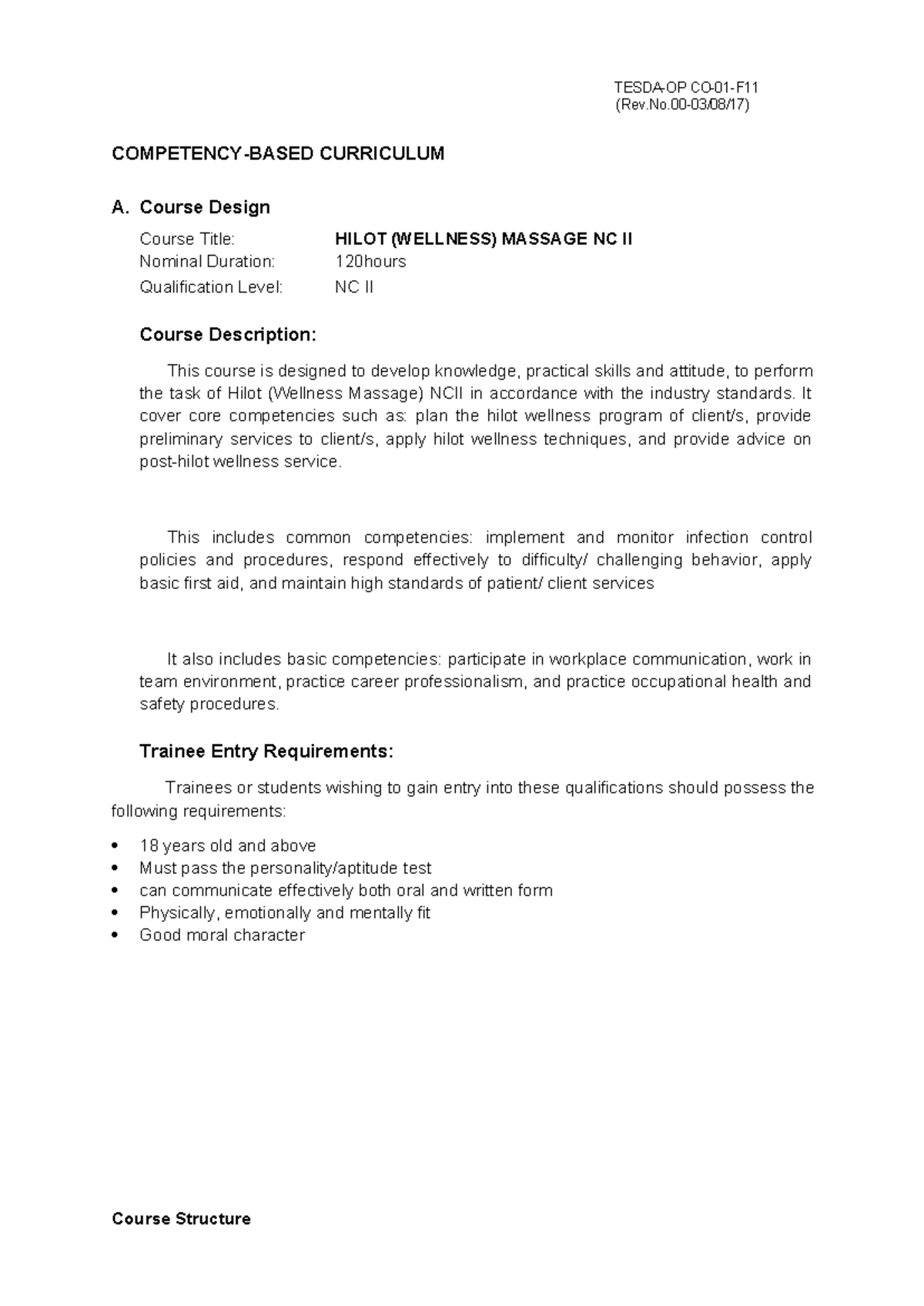 Cbc-hilot-new - Cbc-hilot-new - TESDA-OP CO-01-F (Rev.No-03/08/17 ...