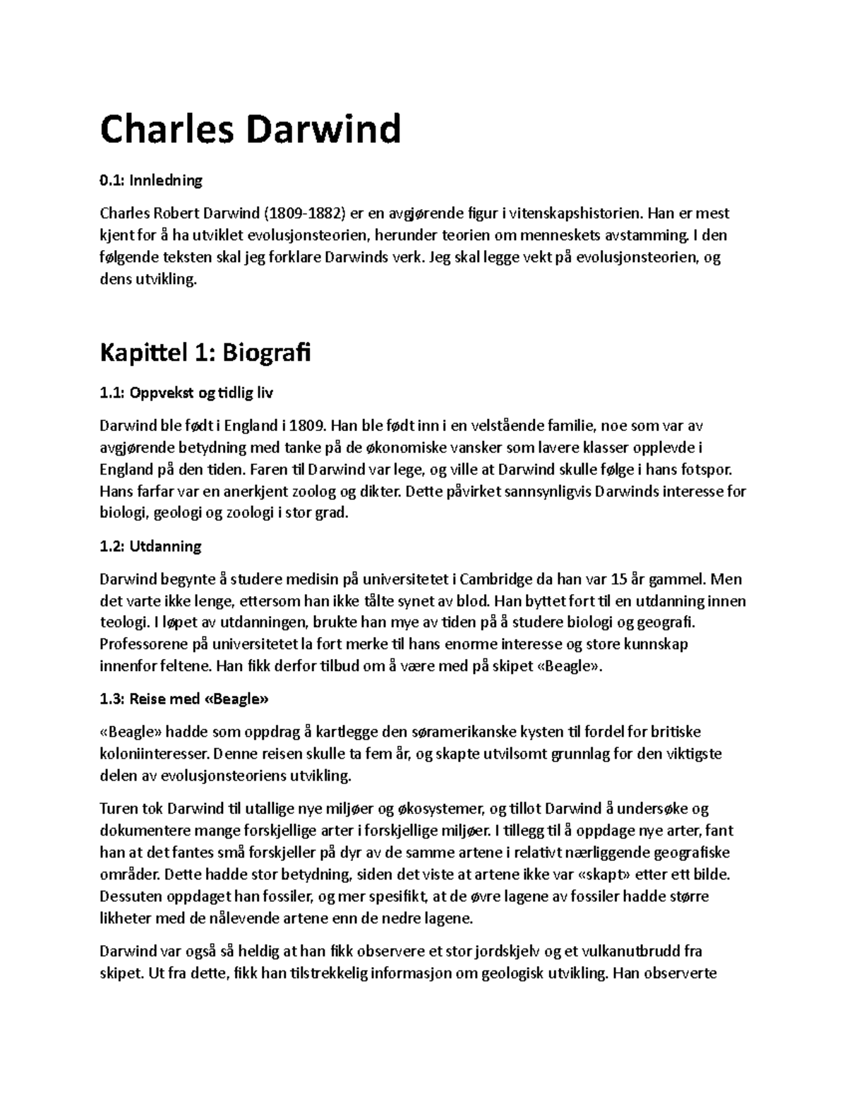Charles Darwind Sammendrag - Charles Darwind 0: Innledning Charles ...