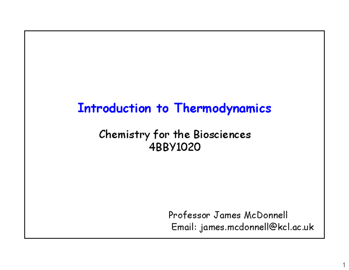 Chemistry Lecture 7 to 9 (Notes plus Important Slides) - 4BBY1020 - KCL ...