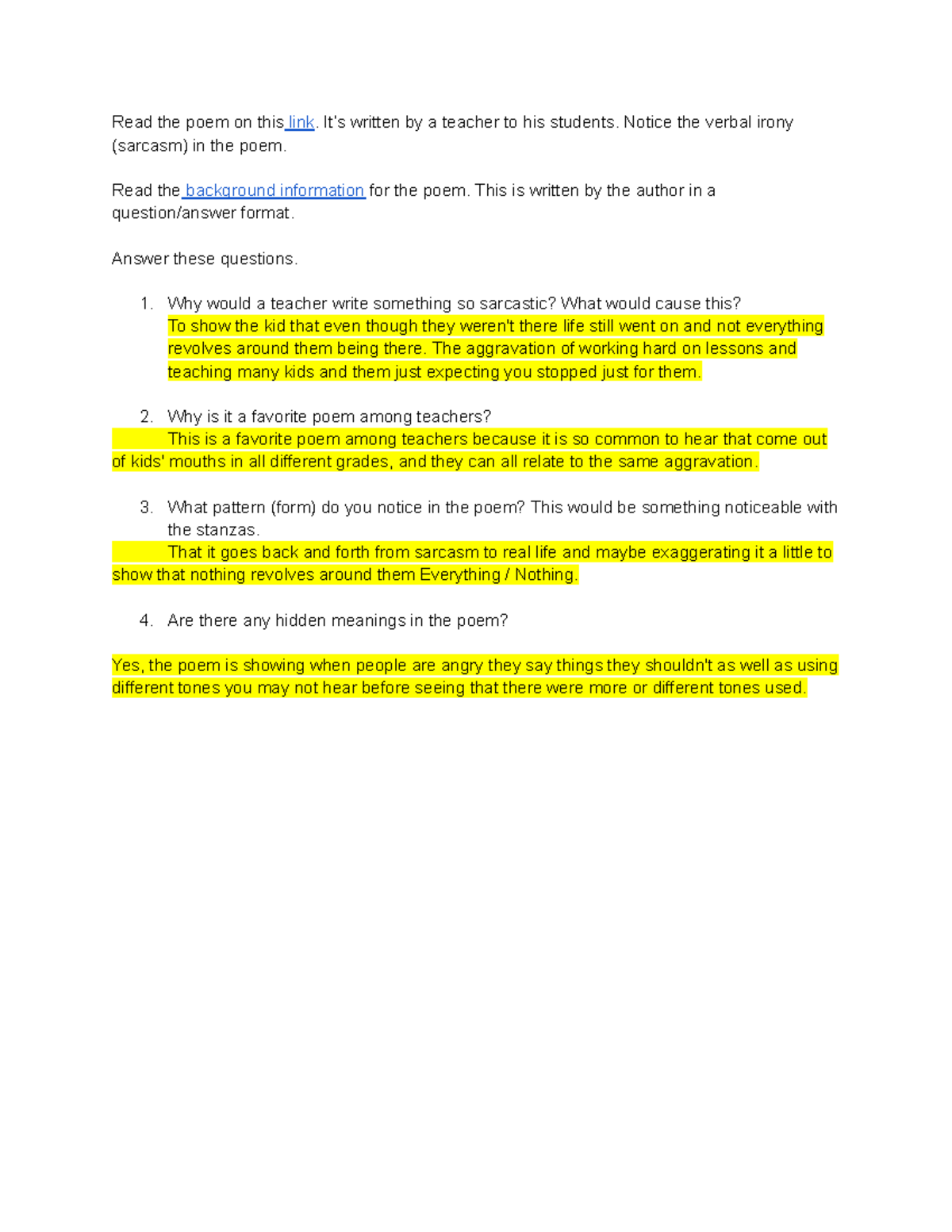 Copy of Did I Miss Something -english - Read the poem on this link. It ...